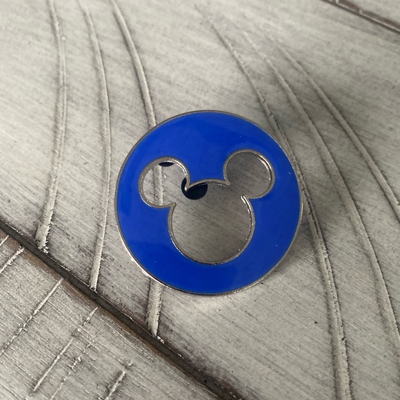 Disney | Other | Disney Pin Mickey Mouse Blue Cutout Pin | Poshmark